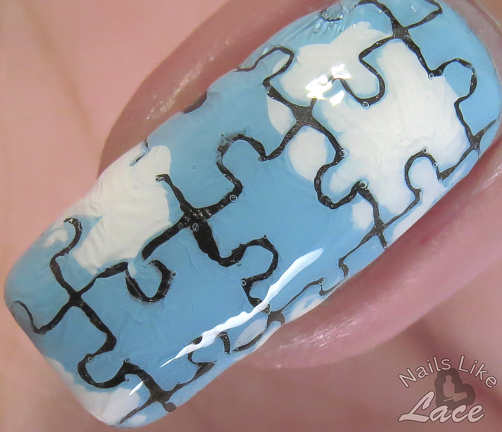 NailsLikeLace: Jigsaw Puzzle Nails: Nail Vinyl Experiment