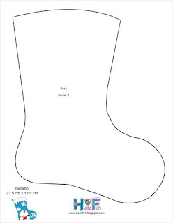 10 Moldes para hacer bonitas botas navideñas en fieltro ~ lodijoella