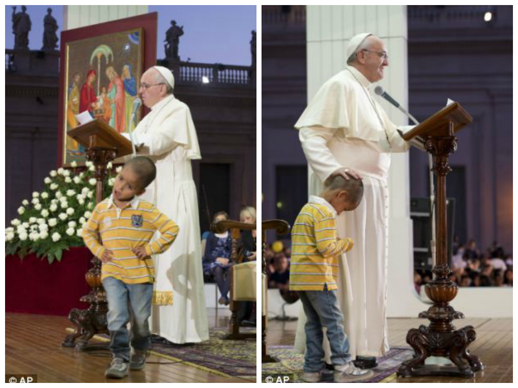 Kamify Blog: So Cute! See How A Liitle Boy Clung On To The Pope's Leg ...