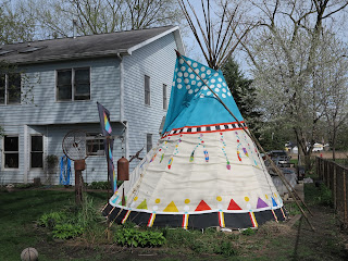 Painting the tipi....process