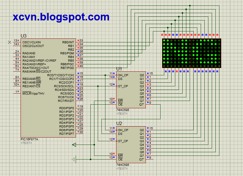 BÀI 37 : LED MATRIX 8X16 PIC16F877A XC8 - Lập trình PIC