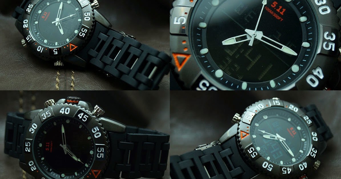 Star Watches: MILITARY 5.11 TACTICAL WATCH DUAL TIME PVD BLACK BRACELET