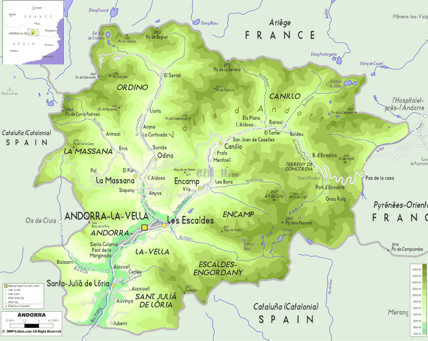 Peta Negara Andora - Web Sejarah