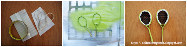 Craft Doll Tennis Rackets | The Doll Coloring Book