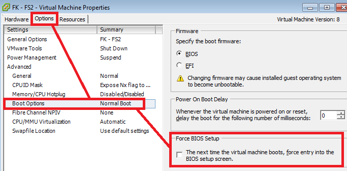 VMWare: Entrar BIOS maquina virtual | SYSADMIT