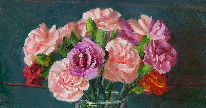 Wang Fine Art: carnation flower oil painting still life