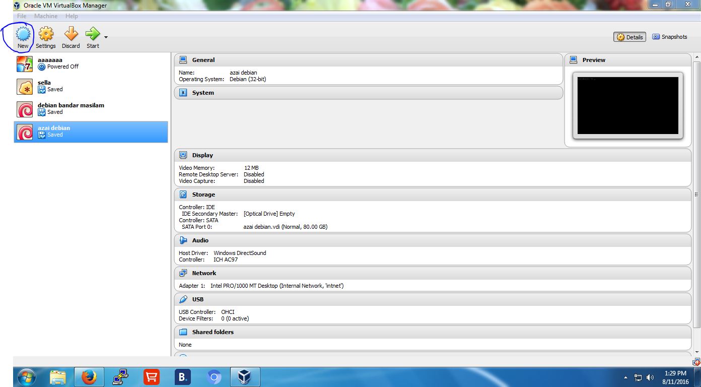cara install linux debian menggunakan virtual box