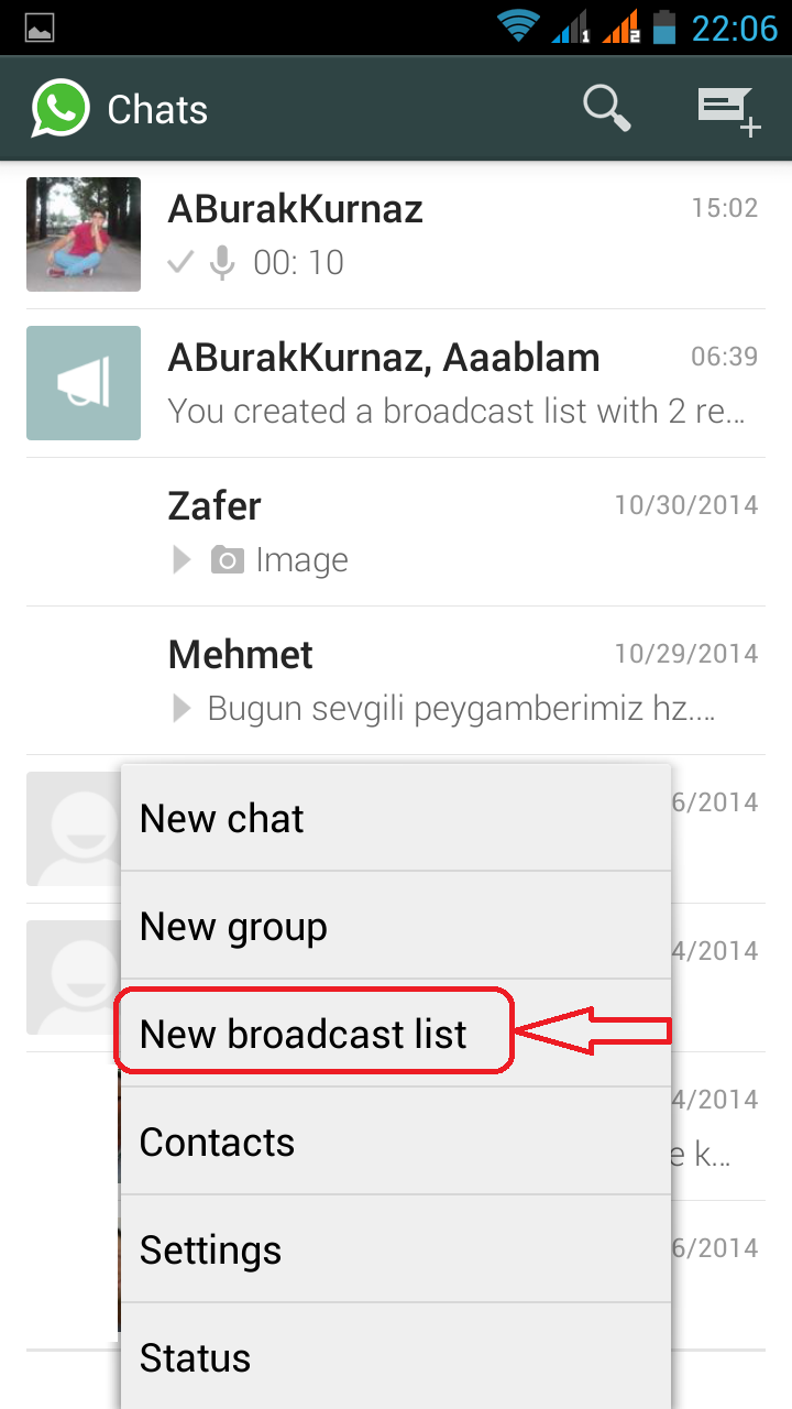 Social Media Help: how do i broadcast a message on whatsapp