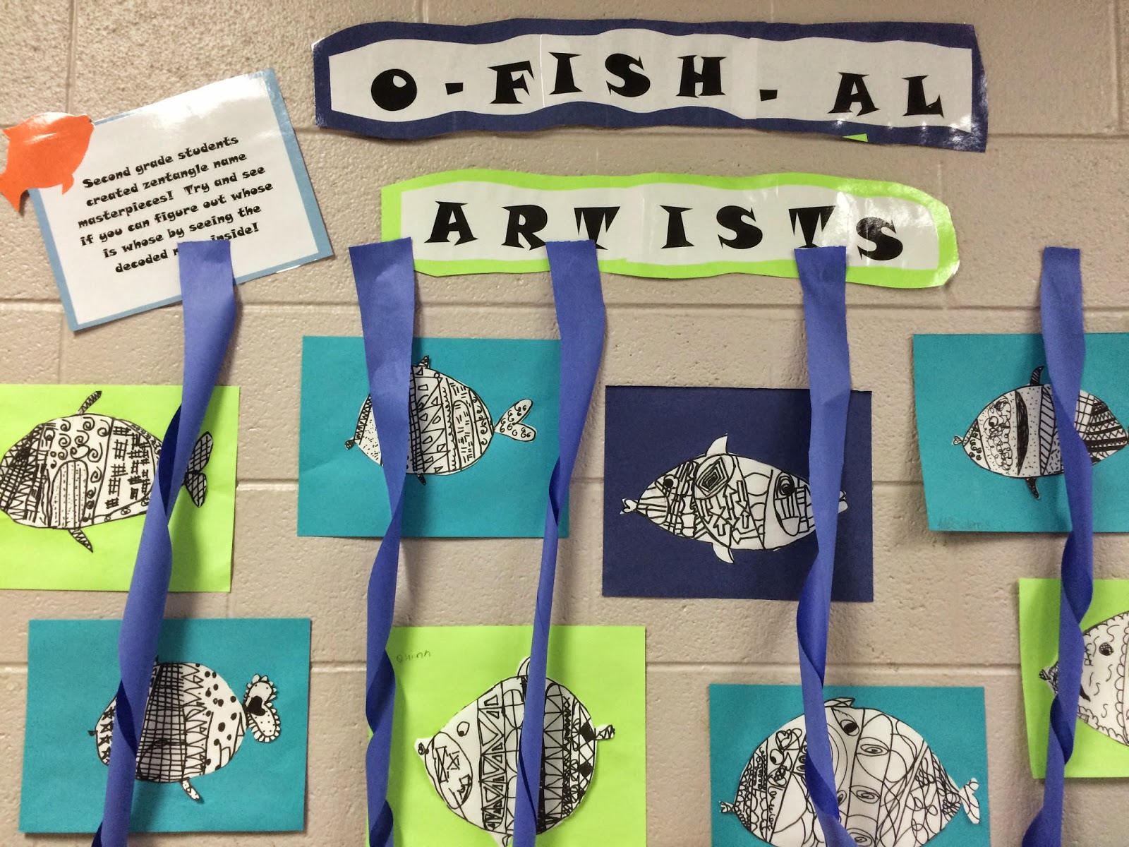 The Teacher with a Ponytail: Name Fish Second Grade Art!