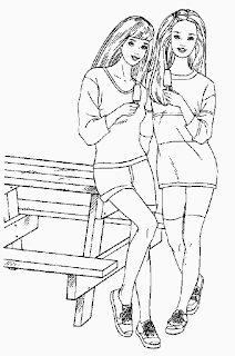 Jocuri pentru copii mari şi mici: Fise de colorat cu Barbie