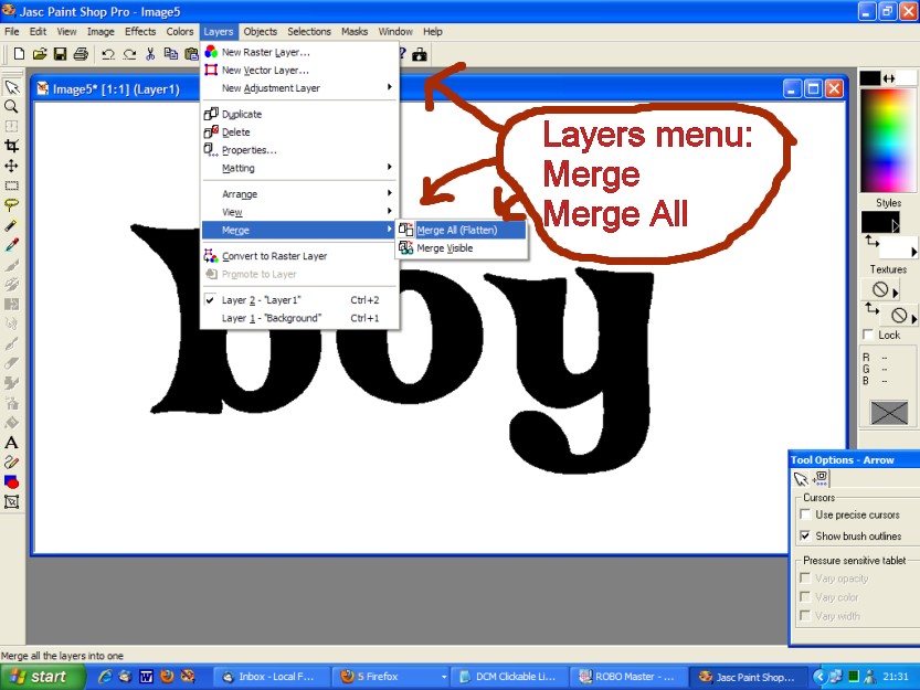 Kathy's Waffle: Welding a Word Using Paint Shop Pro