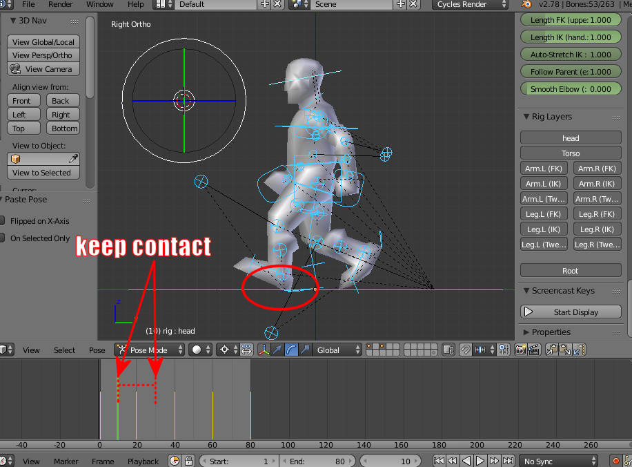 Nerd Club: Simple walk cycle in Blender
