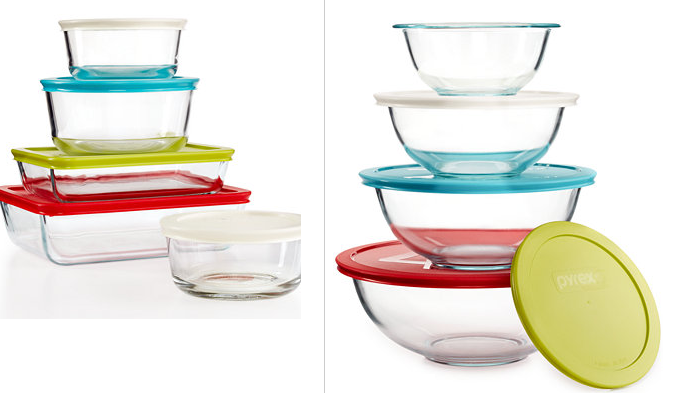 10-Piece Pyrex Simply Store Food Container Set with Colored Lids $11.99 ...