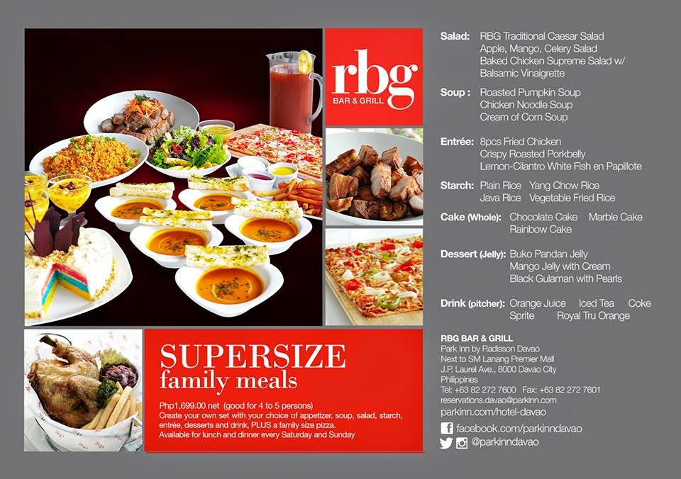 Supersize Family Meals at Park Inn Davao's RBG