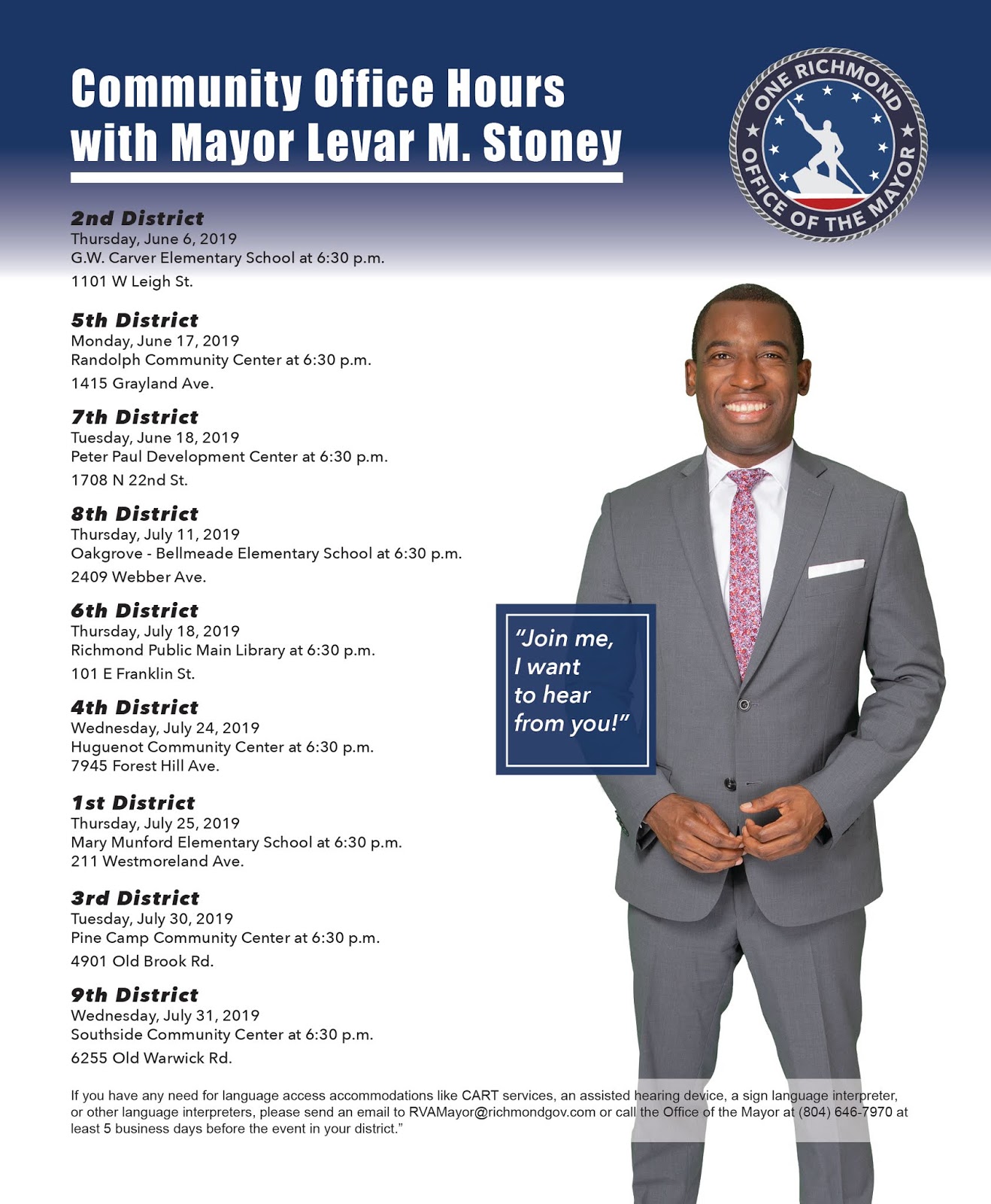 Richmond Virginia Mayor: Mayor Stoney Announces Dates for 2019 ...