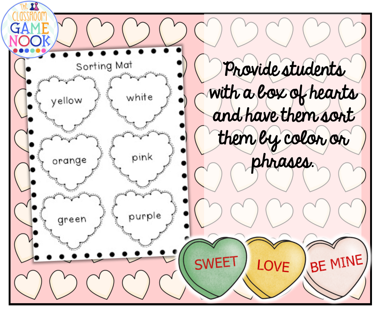 The Classroom Game Nook: 6 Ways to Use Candy Hearts for Valentine's Day