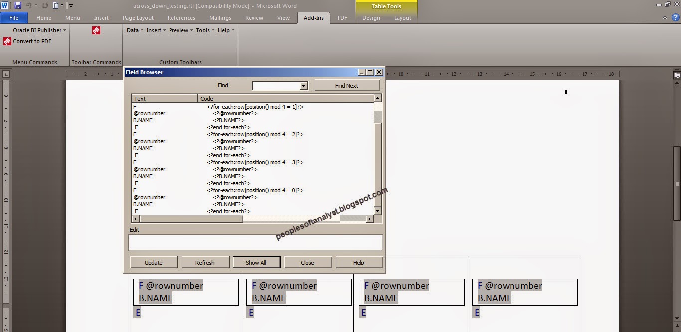 PeopleSoft Labs by Rao brothers: Printing Labels in PeopleSoft across ...