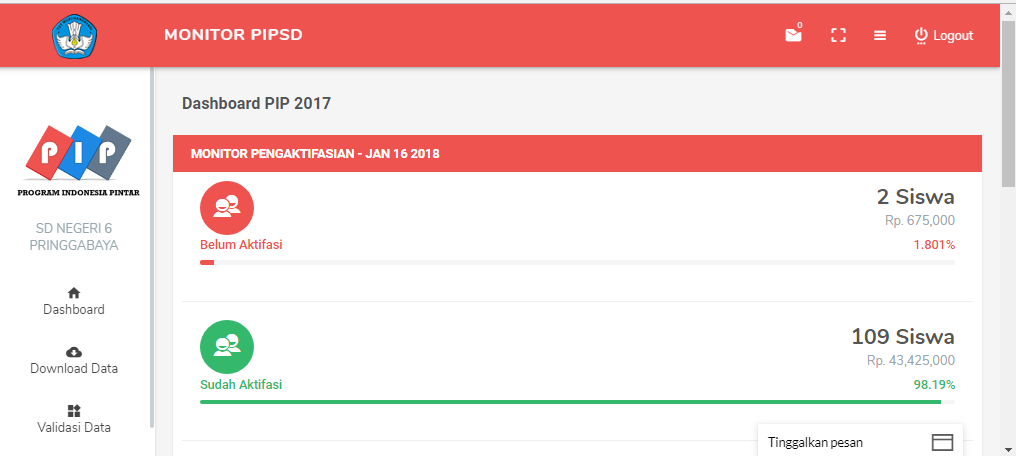 CARA VALIDASI SISWA PENERIMA PIP TAHUN 2018 SD - INTRO PENDIDIKAN