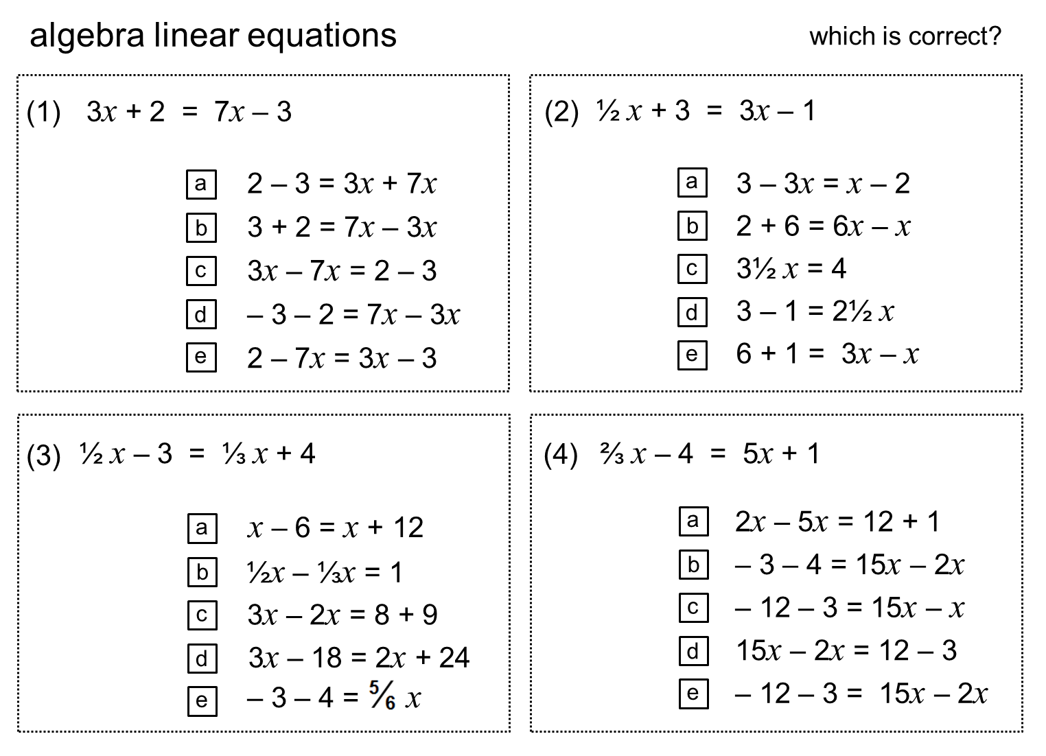 MEDIAN Practice And Quiz Questions Algebra Linear Equations