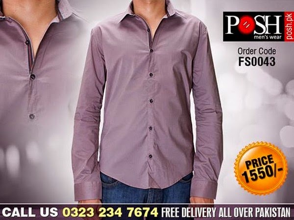 Posh Mens Wear Winter Dress Shirts Collection 2014-2015