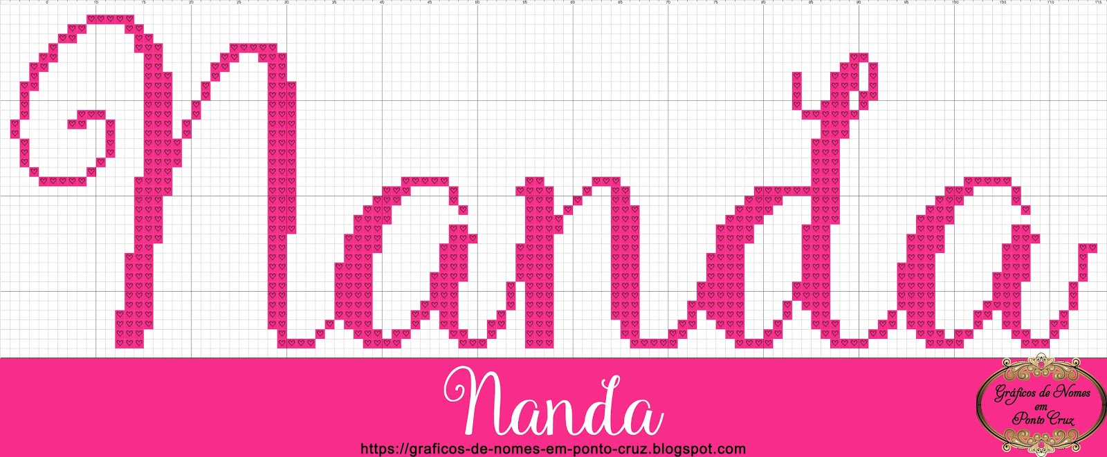 Gráficos de Nomes em Ponto Cruz: Nome Nanda em Ponto Cruz