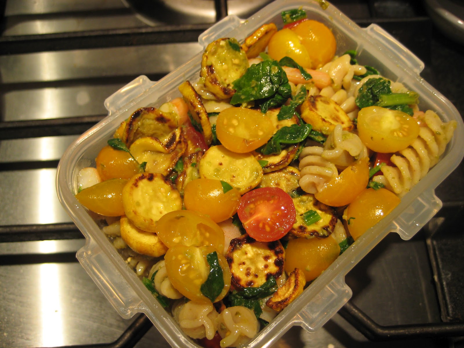 Lemon and Cheese: Courgette, Prawn and Pesto Pasta Salad