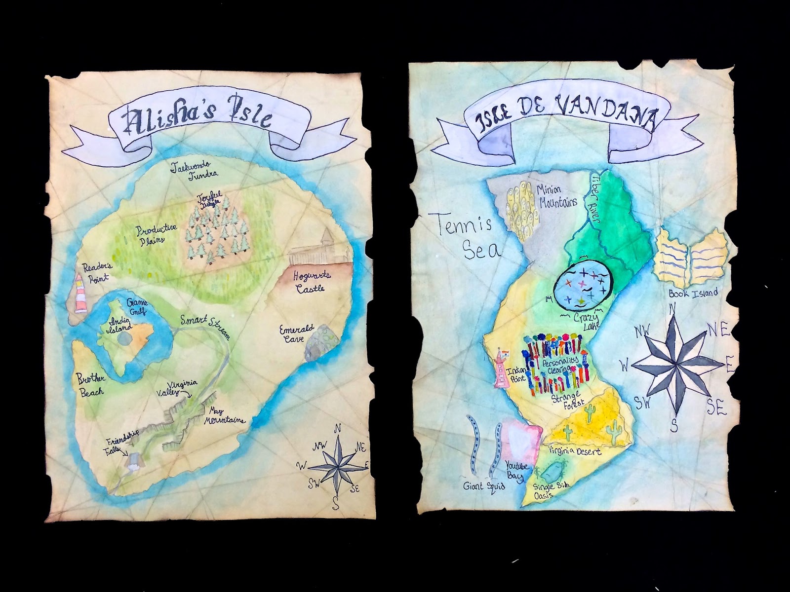 Sixth Grade Art with Mrs. Baxter: Identity Maps-Watercolor