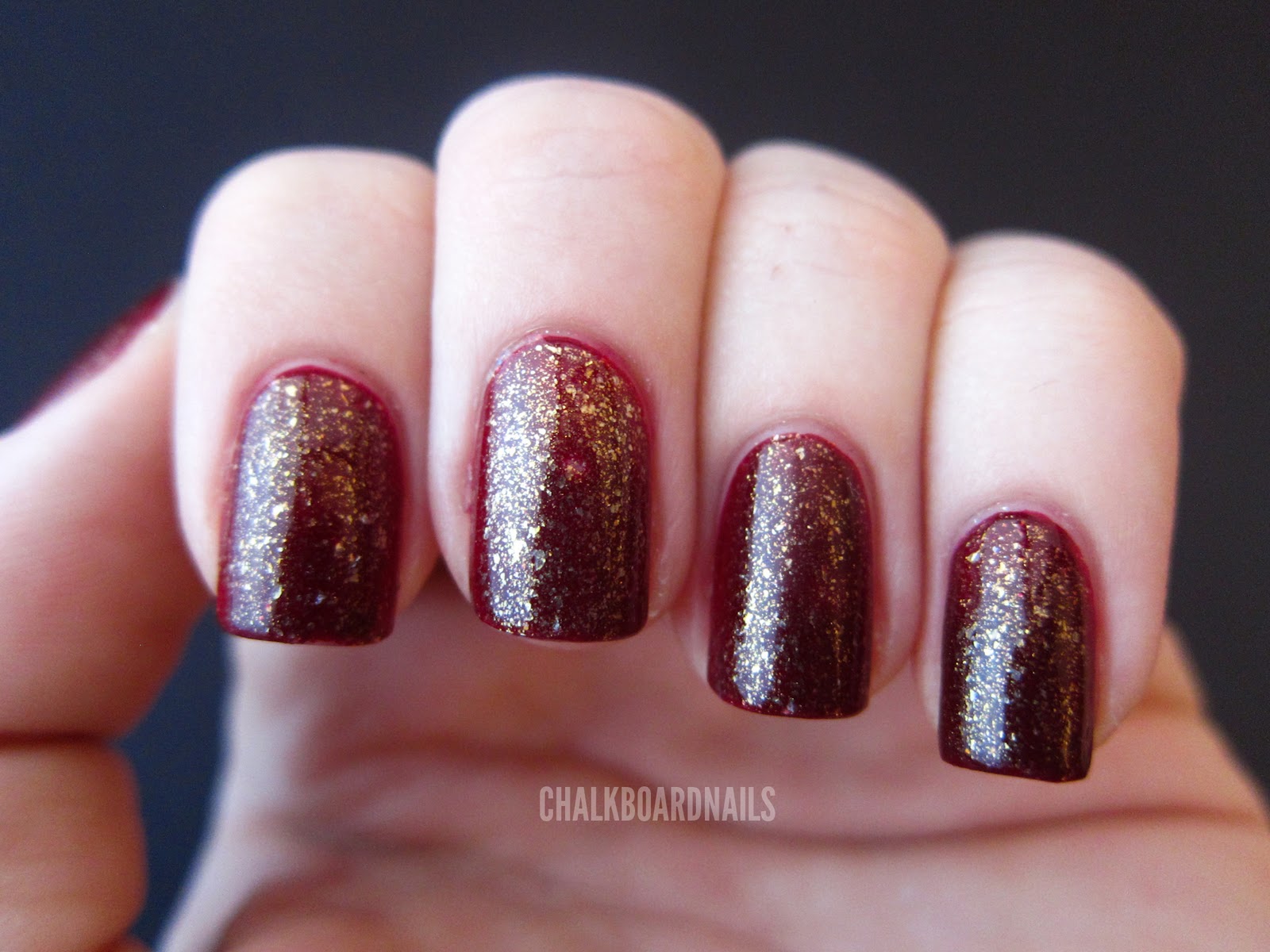 China Glaze Velvet Bow and Essie As Gold As It Gets | Chalkboard Nails ...