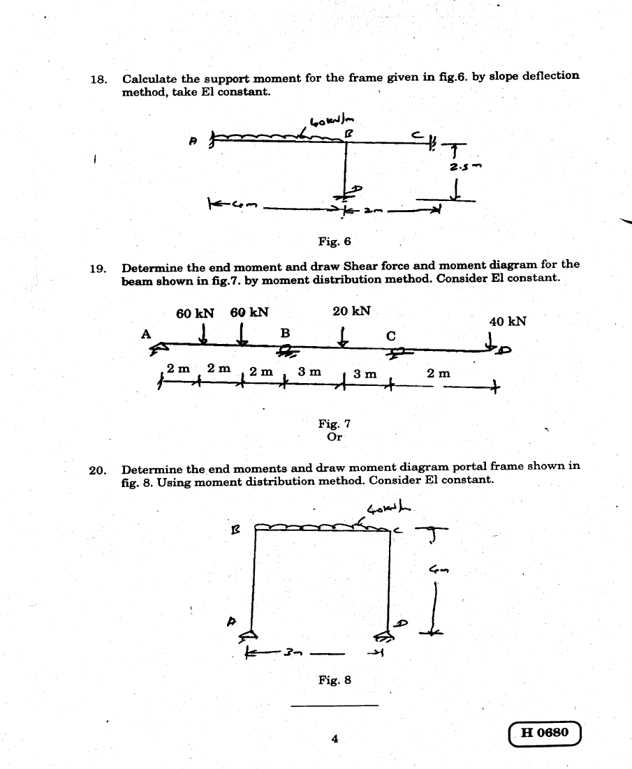CE1303 Structural Analysis I May June 2011 Question Paper - University ...