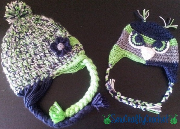Crochet Seattle Seahawks Hats - Sew Crafty Crochet
