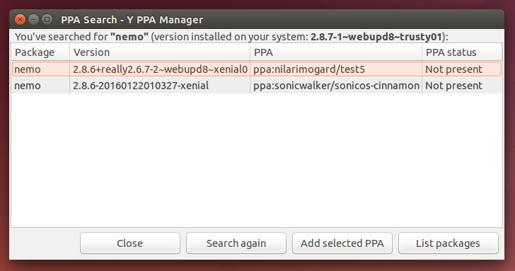 Y PPA Manager Updated With Important Launchpad PPA Search Fix ~ Web Upd8: Ubuntu / Linux blog