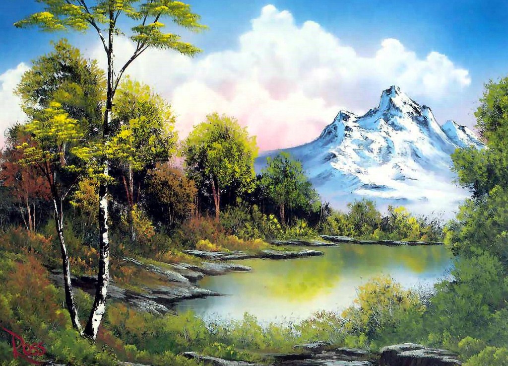 Historia y evolución de la pintura artística : LOS PAISAJES DE BOB ROSS