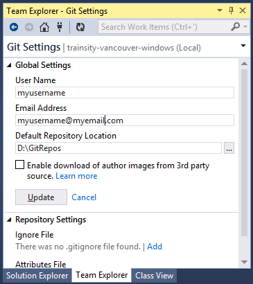 dominoc925: Using Git with Visual Studio: cloning a repository