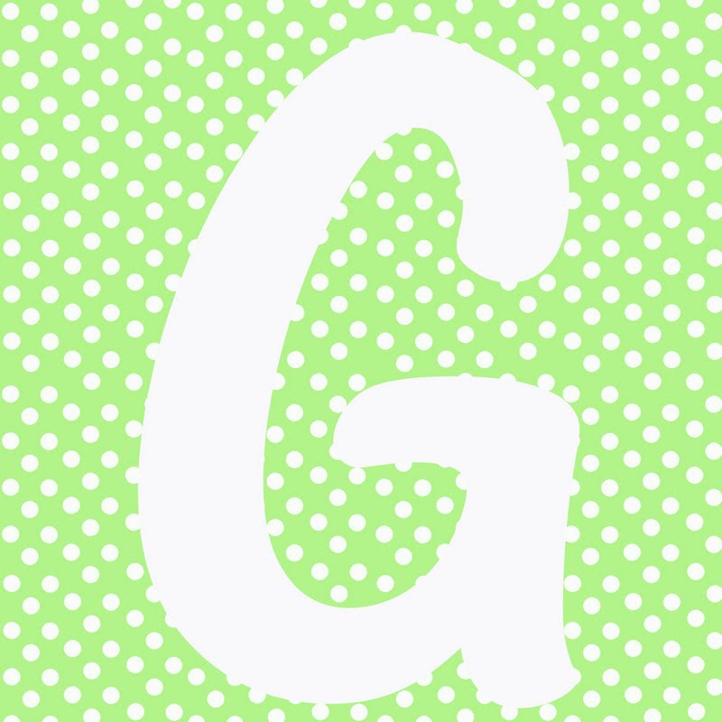 GrannyEnchanted.Com-Main: "Green Polka" PNG Free Digital Scrapbook Alphabet
