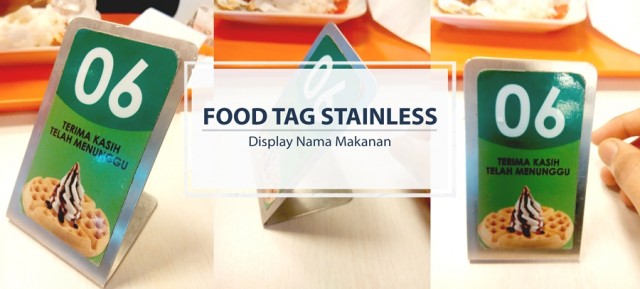 Food tag stainless & almunium (display nama makanan) - Wastafel ...