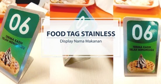 Food tag stainless (display nama makanan) - Wastafel stainless | maja ...