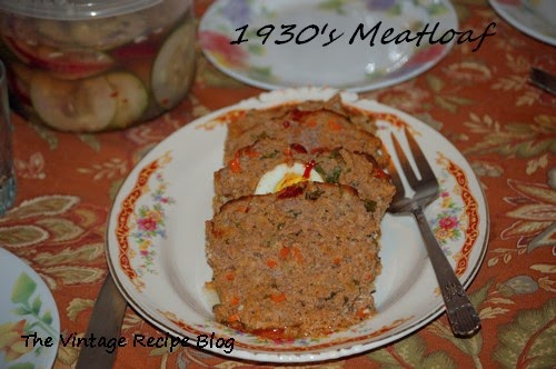 Vintage Recipe Blog: 1930's Meatloaf Recipe
