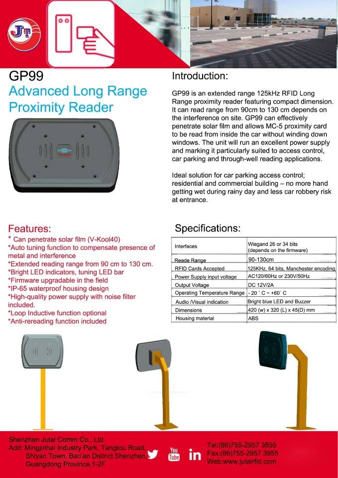 GP99 long range proximity reader work distance with 130cm reading range ...