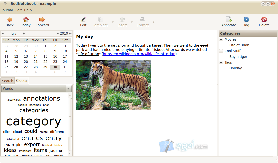 RedNotebook - Nice computer Diary software | Aluth