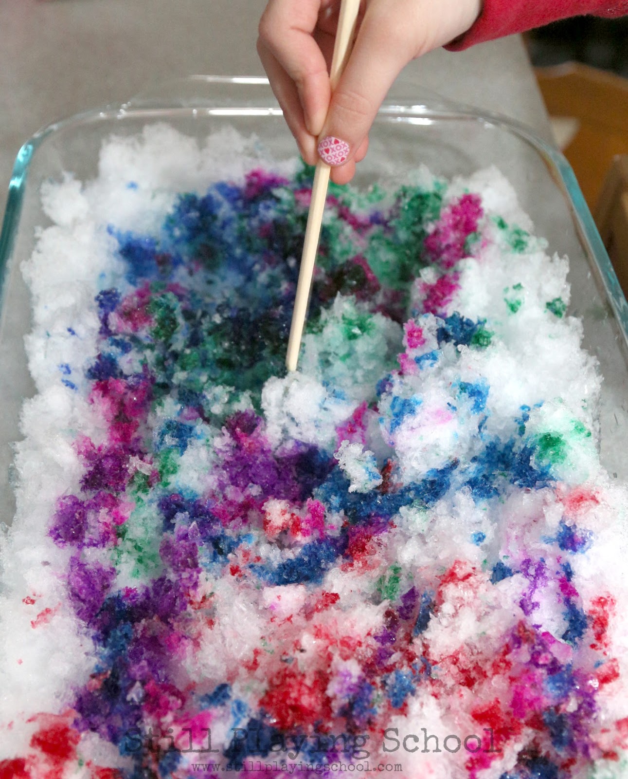 Snow Printing Process Art for Kids | Still Playing School