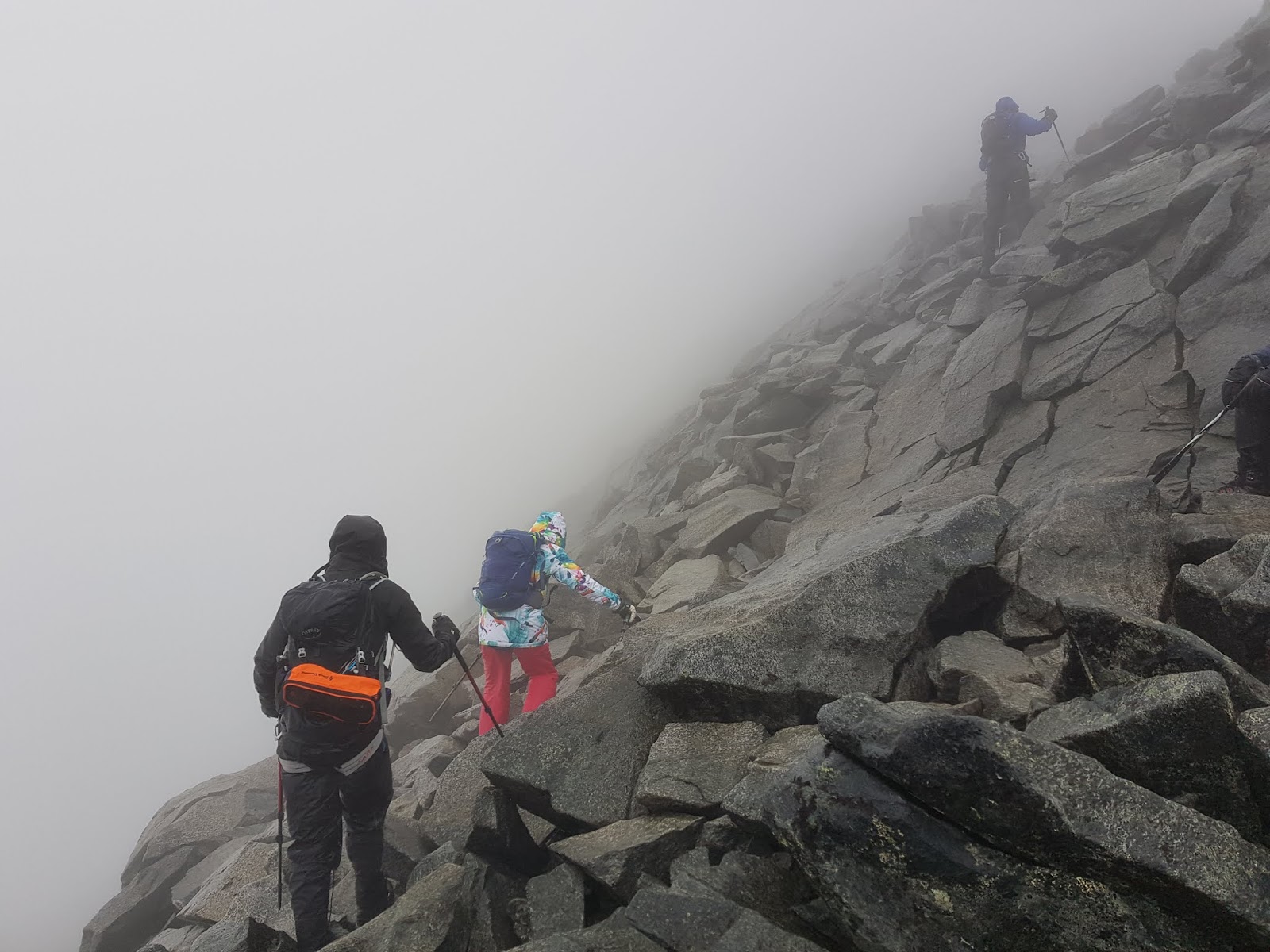Galdhøpiggen, 2a turen i september: kuling, regn, snö, dimma och ...