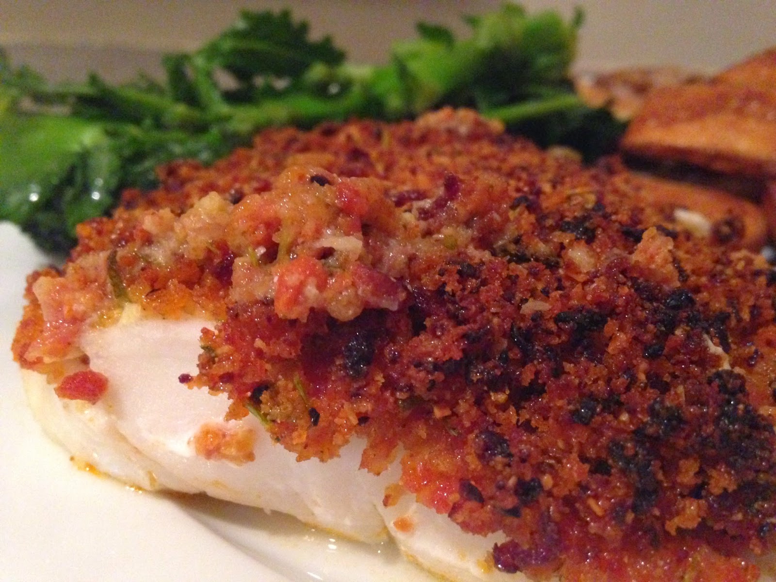 Recipe Junkie and the attack of the custard creams: Chorizo Crusted Cod