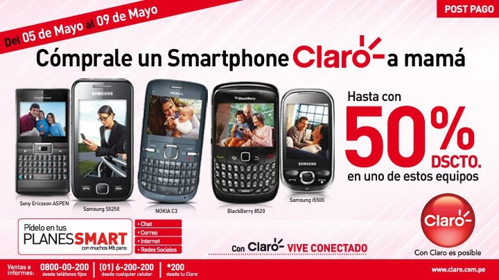 CLARO QUE TIENES MAS: Promoción de Smartphones por el día de la Madre