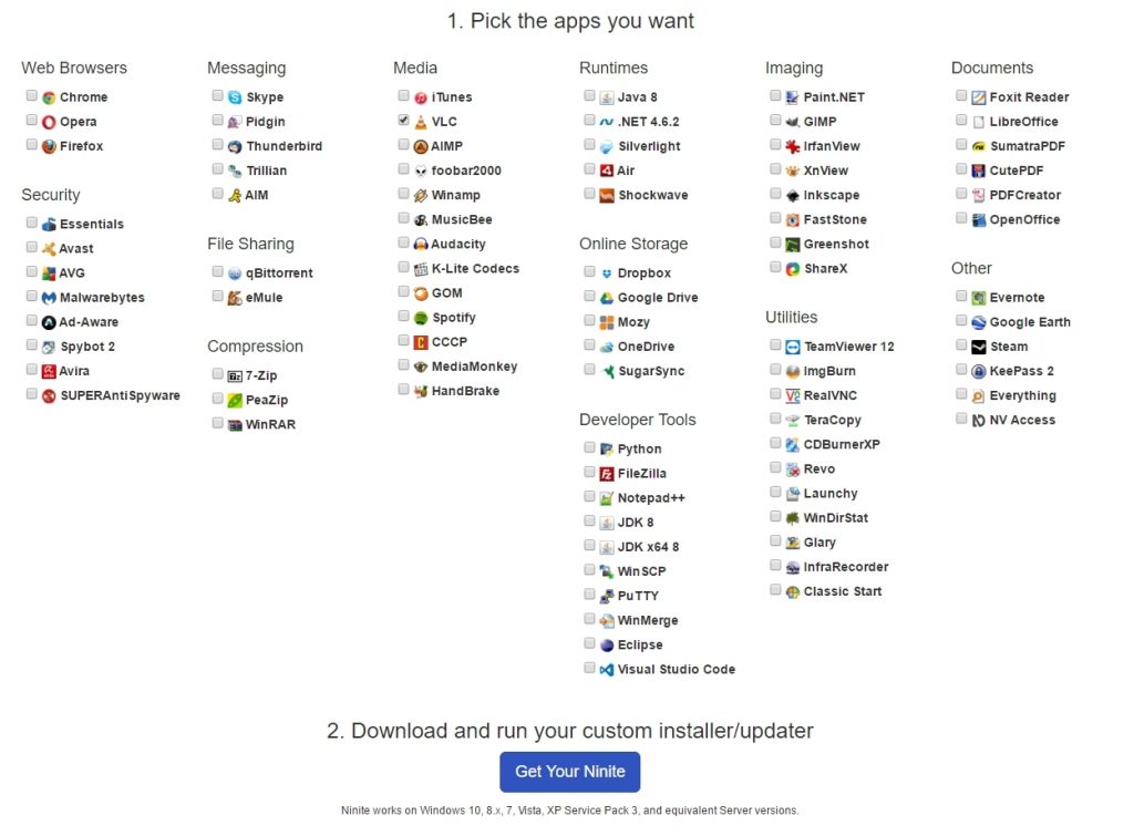 新規PCに一括してまとめてアプリケーションを導入してくれるninite - 使い方など | orz.game