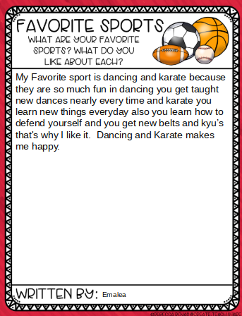 Emalea : My Journal-Favorite sport