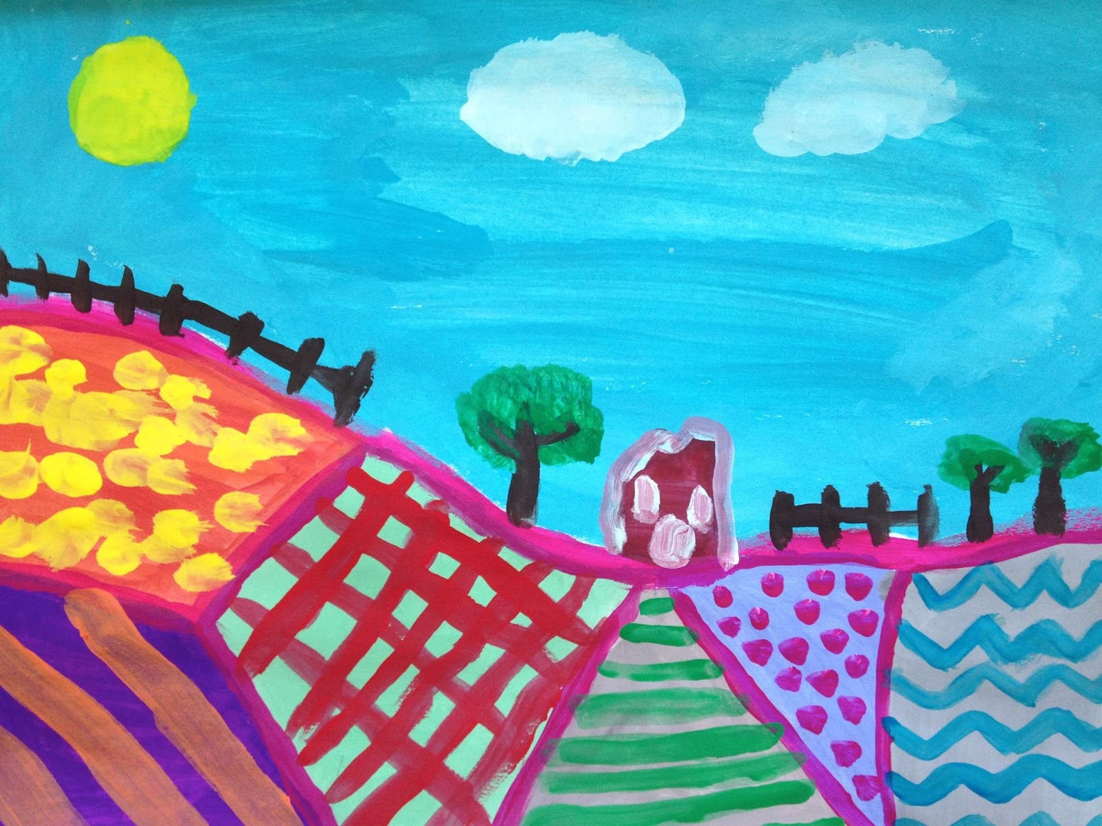Art at Hosmer: David Hockney Inspired Colorful Landscapes