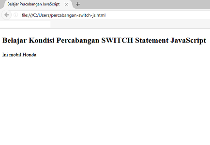 percabangan switch javascript