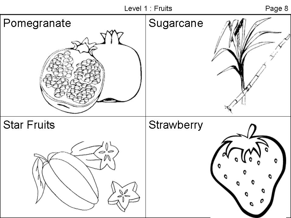 The Wheel Of Learning: Colour Sheets - Fruits