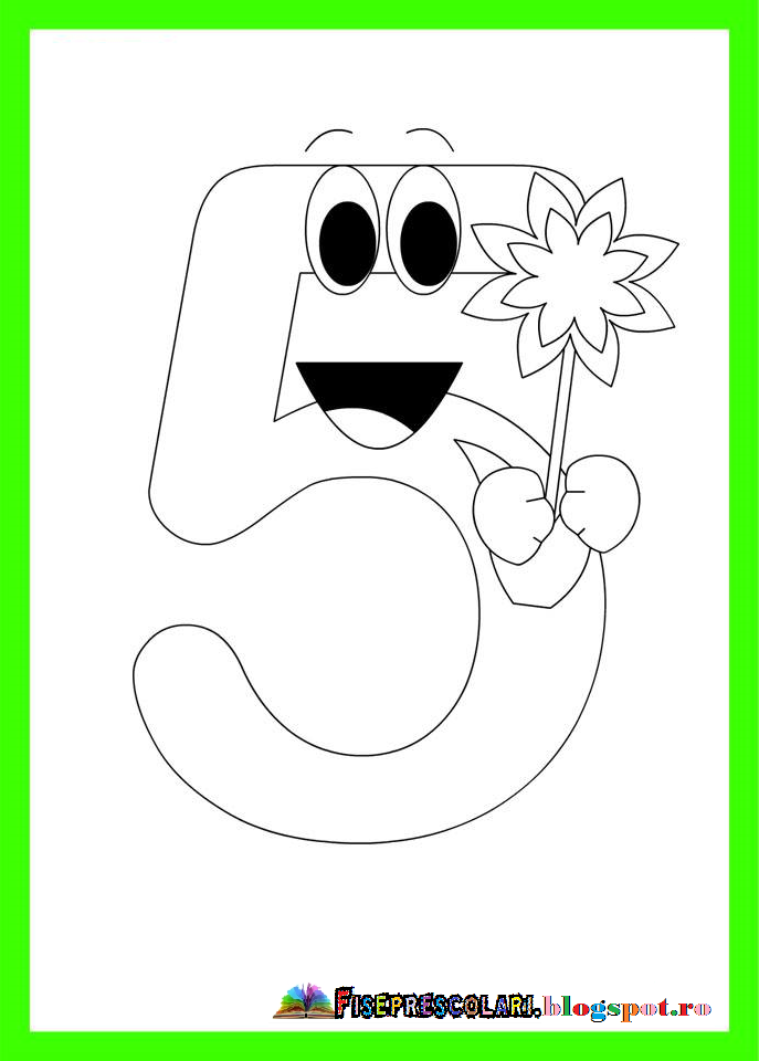 CIFRE de colorat pentru copii / Planse de colorat cu numerele de la 1 ...