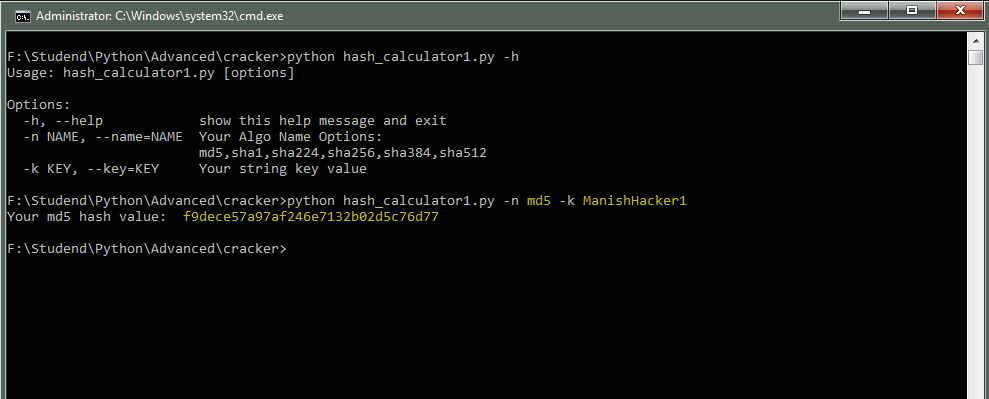 How to create Hash calculator Using Python